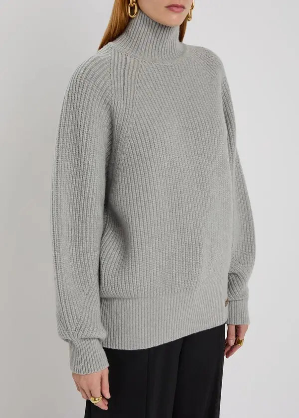 Balmain Batwing Ribbed Wool Jumper