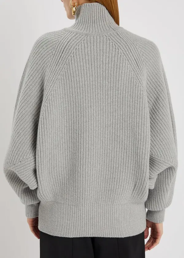 Balmain Batwing Ribbed Wool Jumper