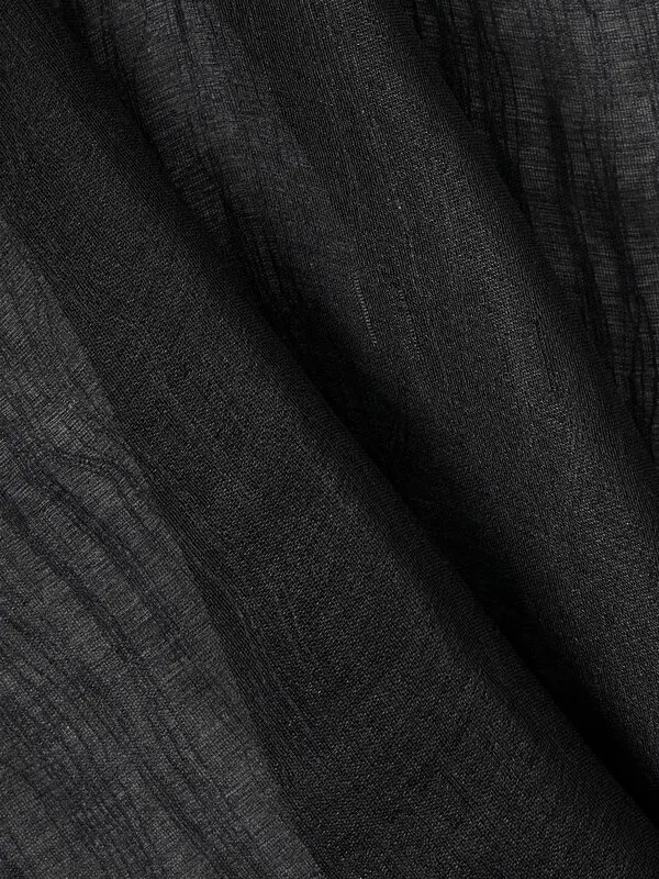 Matteau Shirred Silk And Linen-blend Maxi Dress