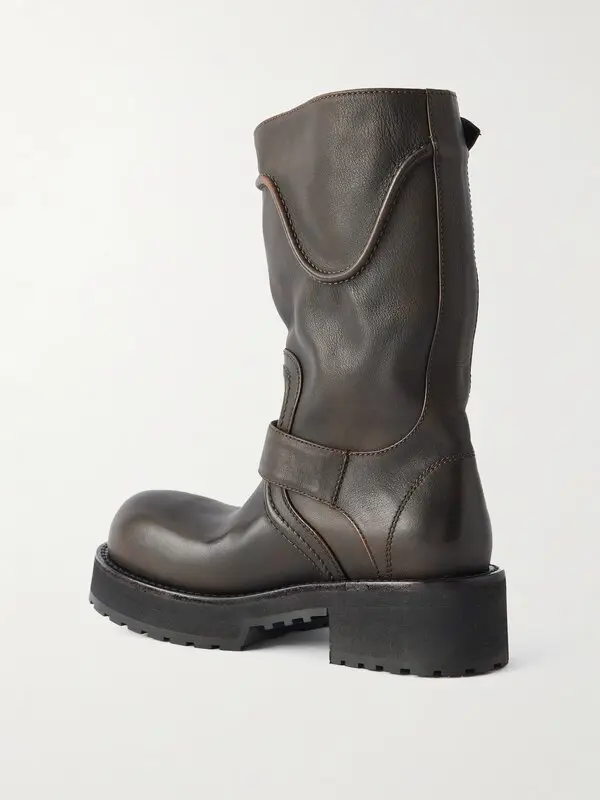 Balenciaga Venom Leather Ankle Boots - Brown