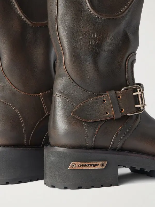Balenciaga Venom Leather Ankle Boots - Brown