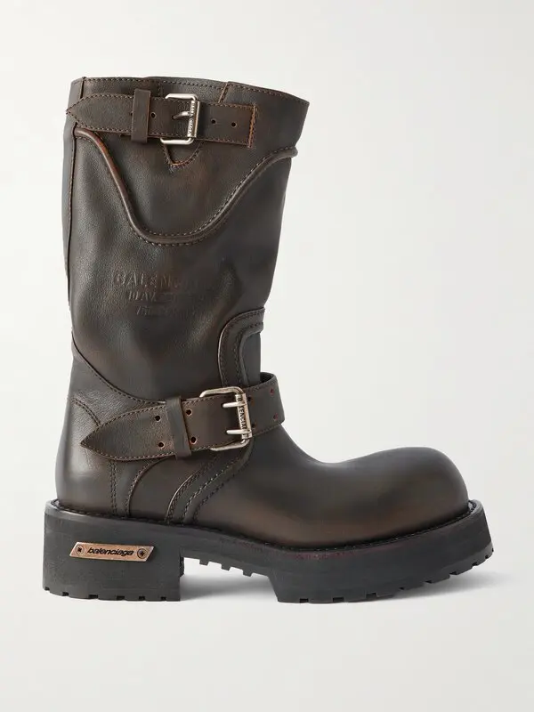 Balenciaga Venom Leather Ankle Boots - Brown