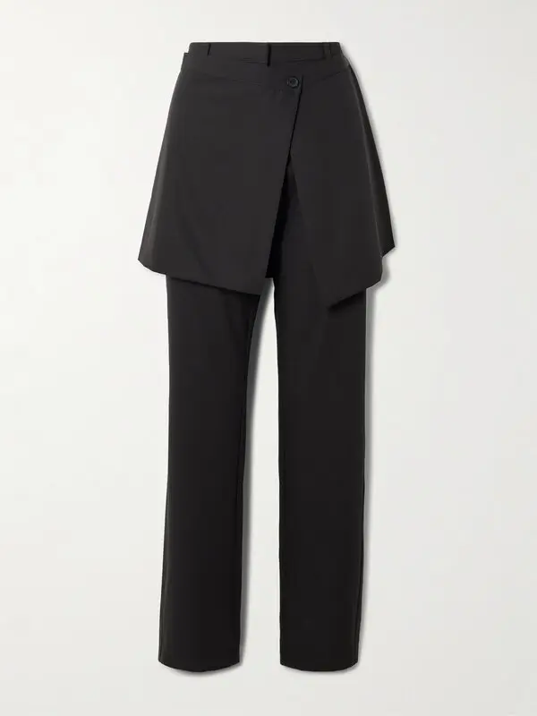 ST. AGNI Layered Straight-leg Wool Pants