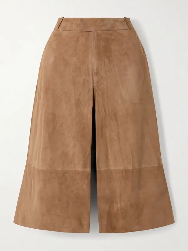 ARMA Jina Paneled Suede Shorts