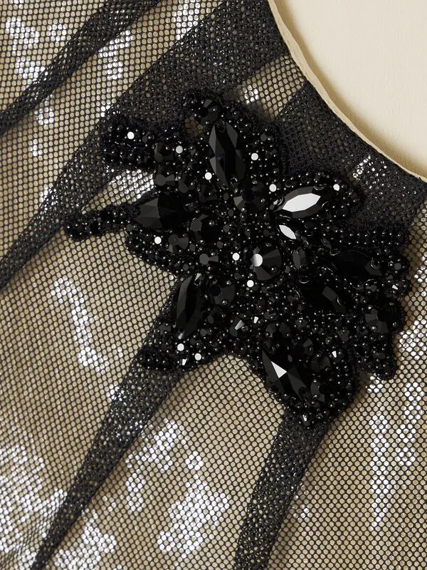 Erdem Layered Embellished Sequined Tulle Midi Dress