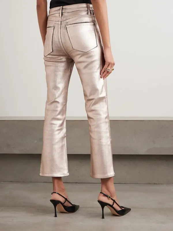 FRAME The Reboot Mid-rise Bootcut Metallic Jeans