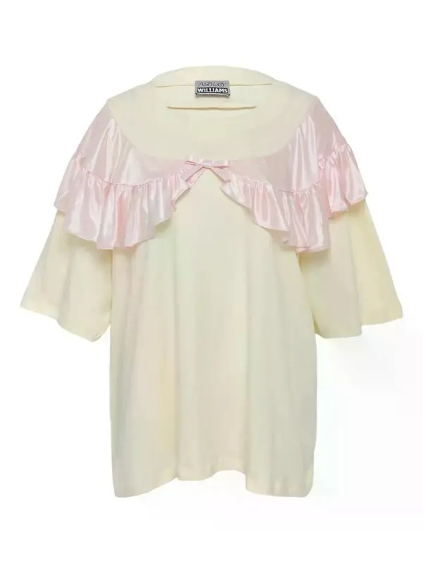 Ashley Williams Ruffled Curtain T-shirt - Neutrals