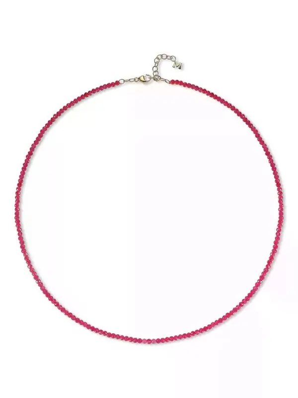 Mateo 14k Yellow Gold Ruby Beaded Necklace - Red