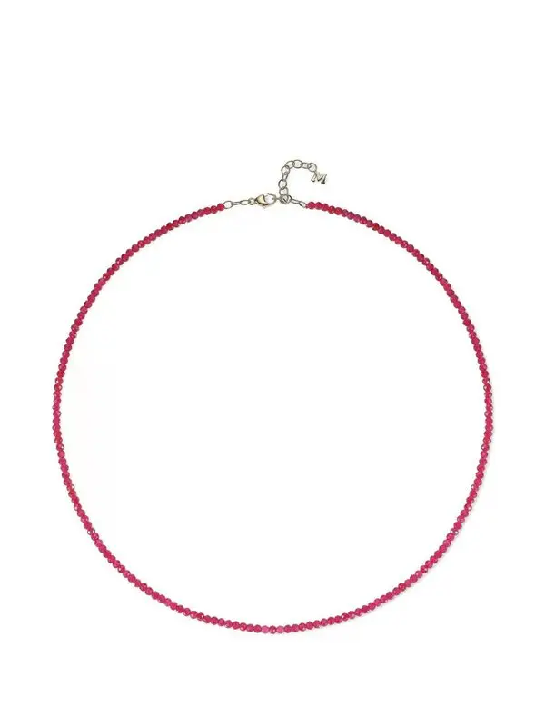 Mateo Ruby Beaded Necklace - Red