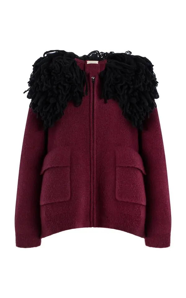 DIOTIMA Fringed Merino Wool Bomber Jacket