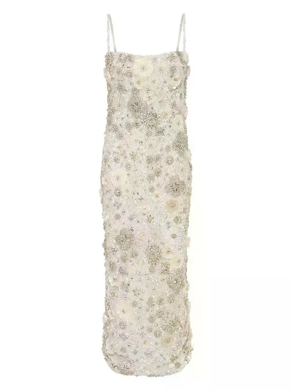 Rachel Gilbert Francesca Floral-embroidered Midi Dress