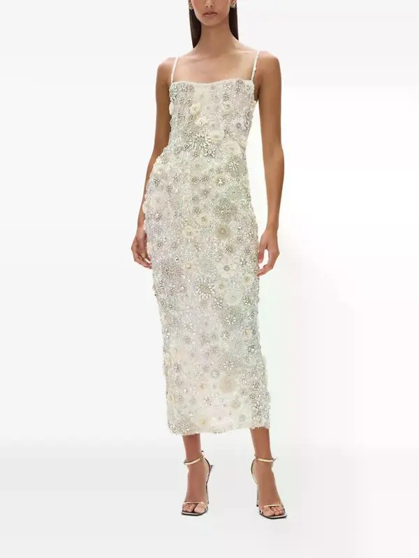 Rachel Gilbert Francesca Floral-embroidered Midi Dress