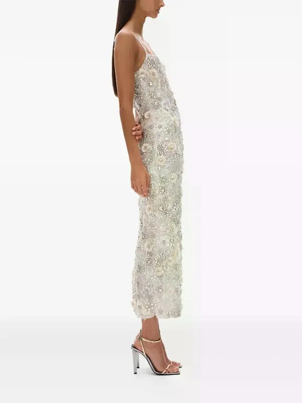 Rachel Gilbert Francesca Floral-embroidered Midi Dress
