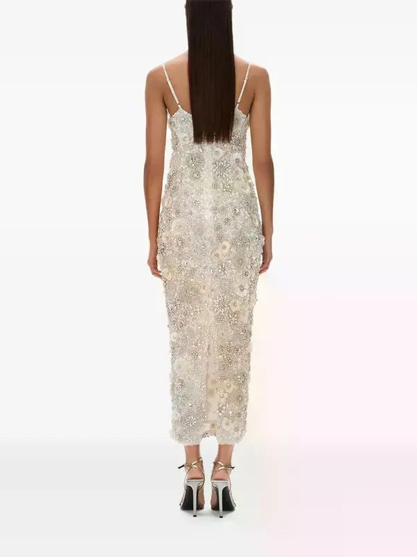 Rachel Gilbert Francesca Floral-embroidered Midi Dress