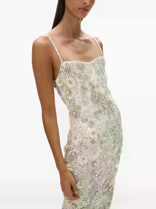 Rachel Gilbert Francesca Floral-embroidered Midi Dress