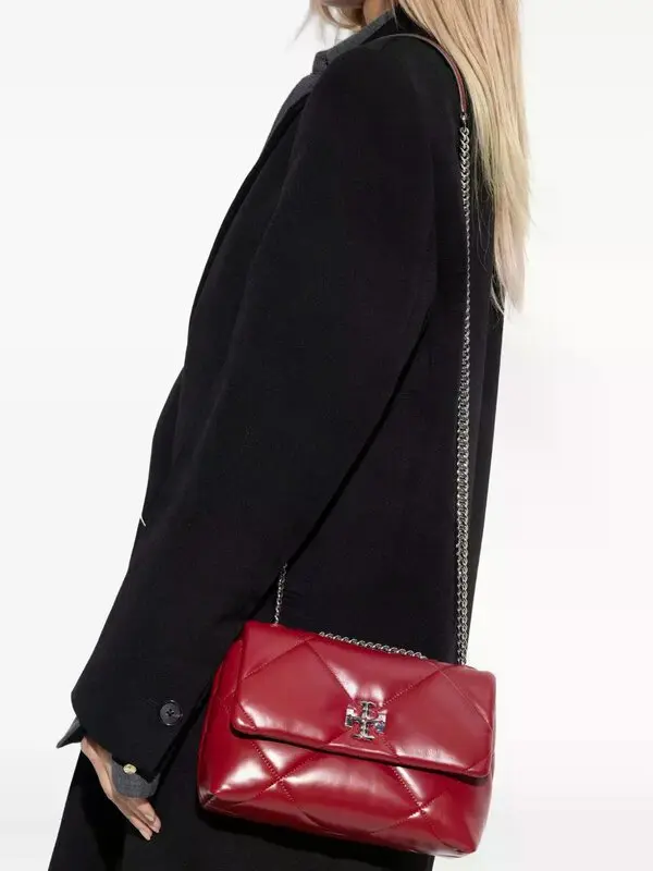 Tory Burch Quilted Chain Shoulder Bag With Logo - Red