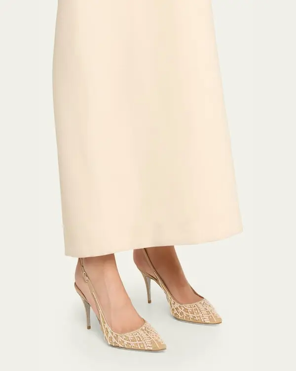 Rene Caovilla 80mm Embellished Net Tulle Pumps