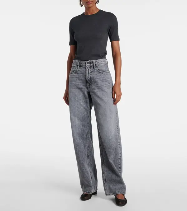 SLVRLAKE Cassie High-rise Wide-leg Jeans - Grey