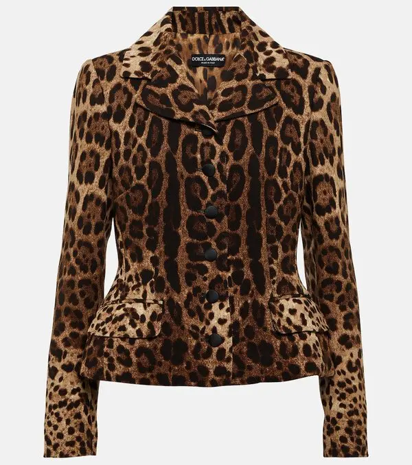 Dolce & Gabbana Leopard-print Wool Crepe Jacket