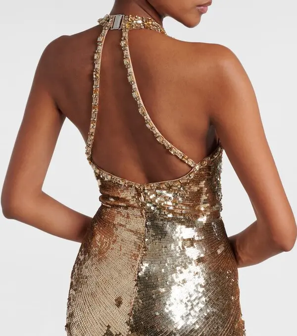 Jenny Packham Mars Gathered Sequined Gown