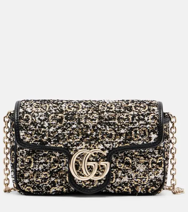 Gucci Gg Marmont Mini Tweed Shoulder Bag