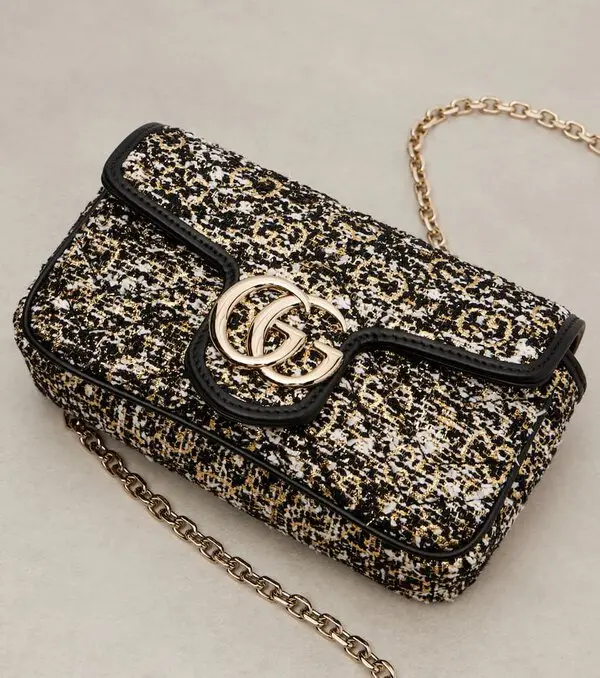 Gucci Gg Marmont Mini Tweed Shoulder Bag