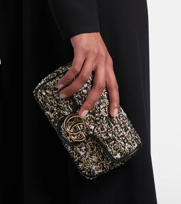 Gucci Gg Marmont Mini Tweed Shoulder Bag