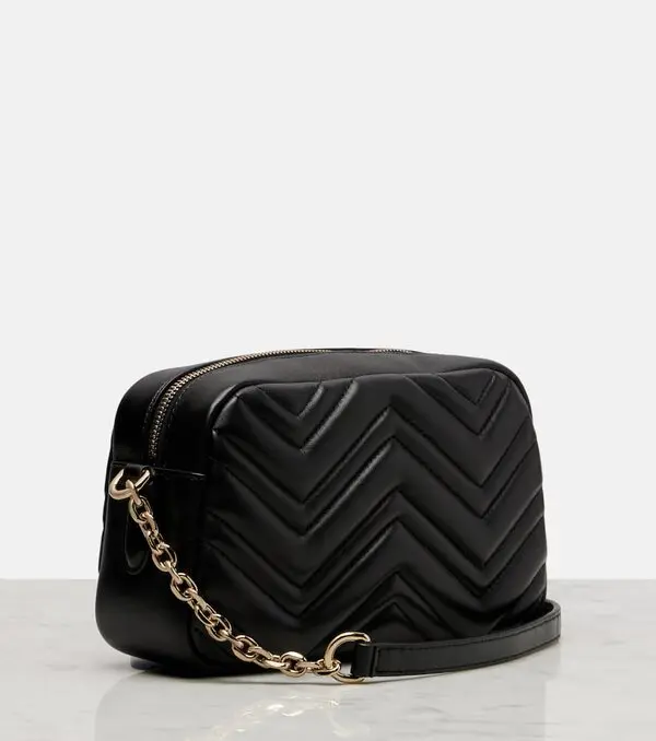 Gucci Gg Marmont Small Leather Crossbody Bag - Black