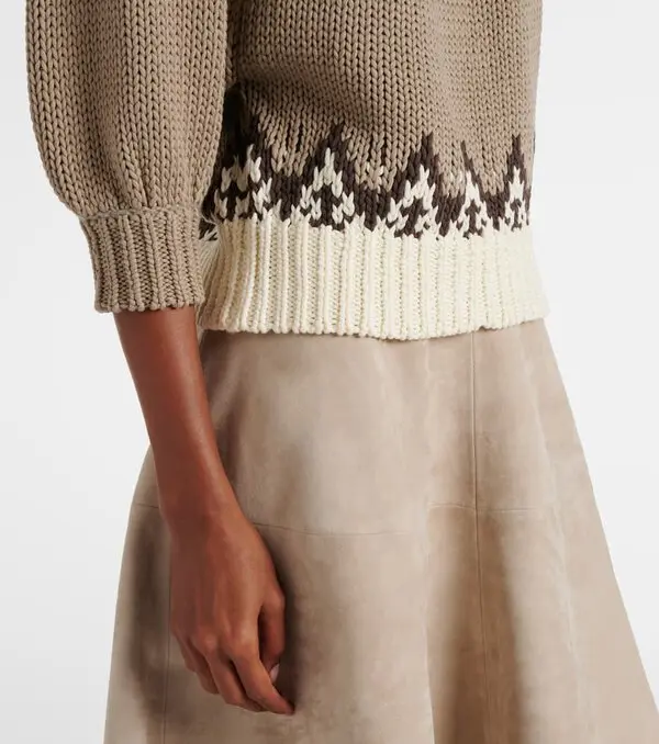 Altuzarra Marty Fair Isle Cotton Sweater - Beige