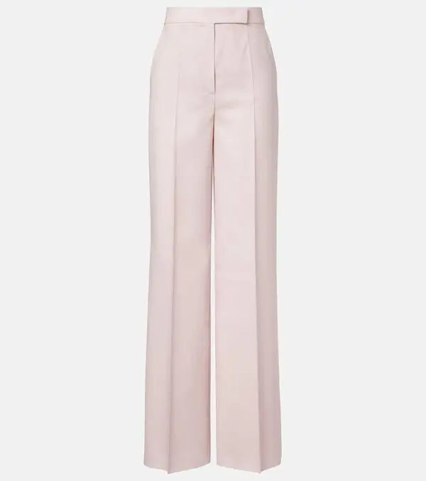 Max Mara Girone Wool, Mohair, And Silk Wide-leg Pants