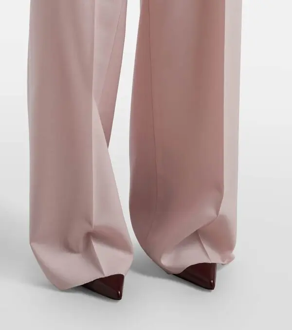 Max Mara Girone Wool, Mohair, And Silk Wide-leg Pants