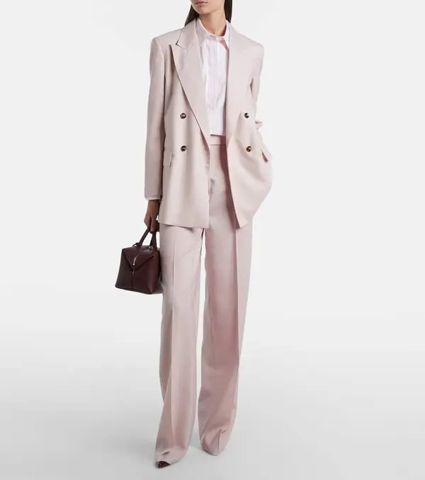 Max Mara Girone Wool, Mohair, And Silk Wide-leg Pants