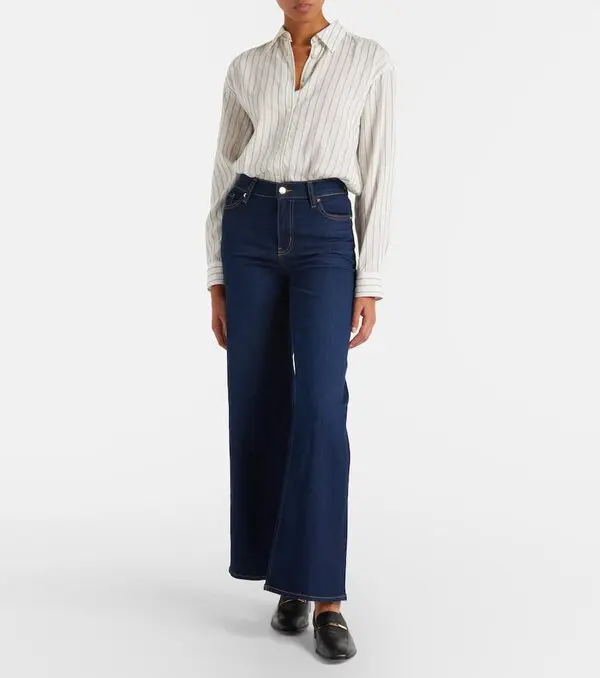 FRAME Le Slim Wide-leg High-rise Jeans - Blue