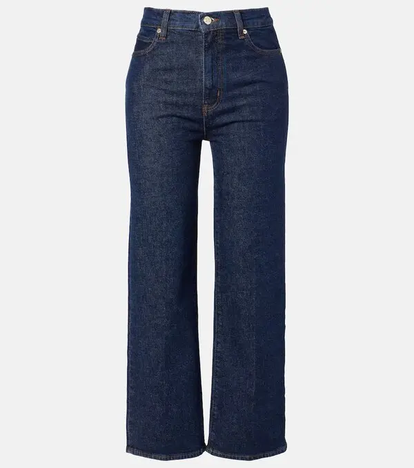 FRAME Cropped High-rise Wide-leg Jeans