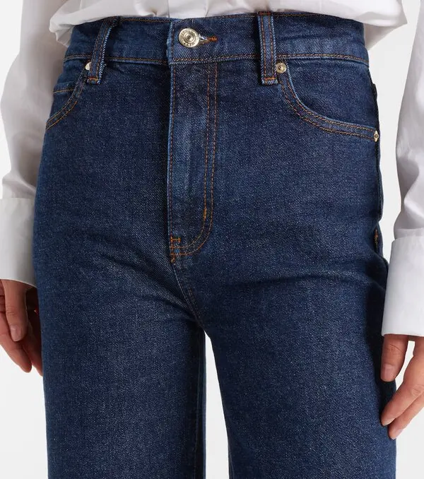 FRAME Cropped High-rise Wide-leg Jeans