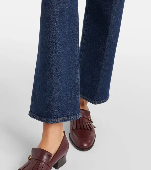 FRAME Cropped High-rise Wide-leg Jeans