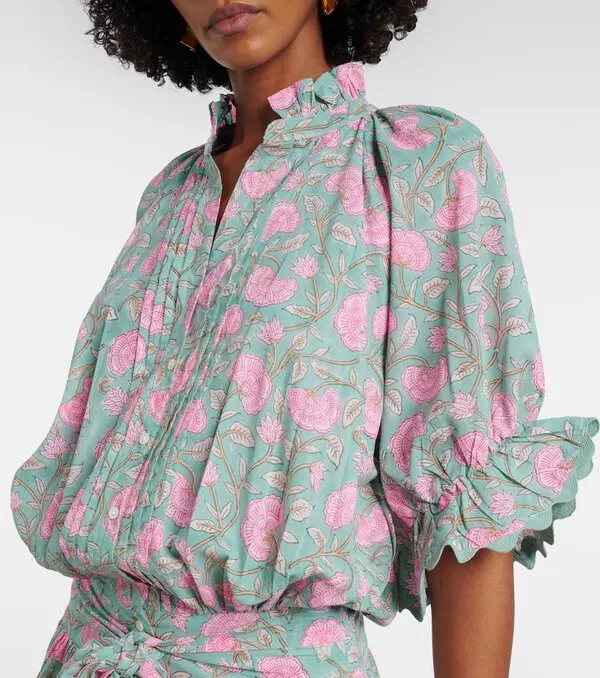 JULIET DUNN Floral Cotton Mini Dress