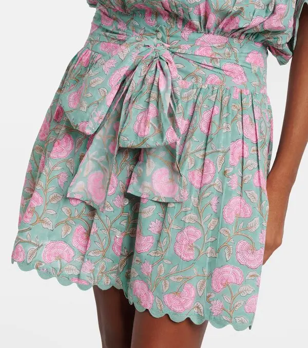 JULIET DUNN Floral Cotton Mini Dress
