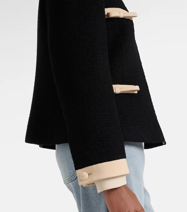 Valentino Garavani Bow-detail Wool-blend Tweed Jacket