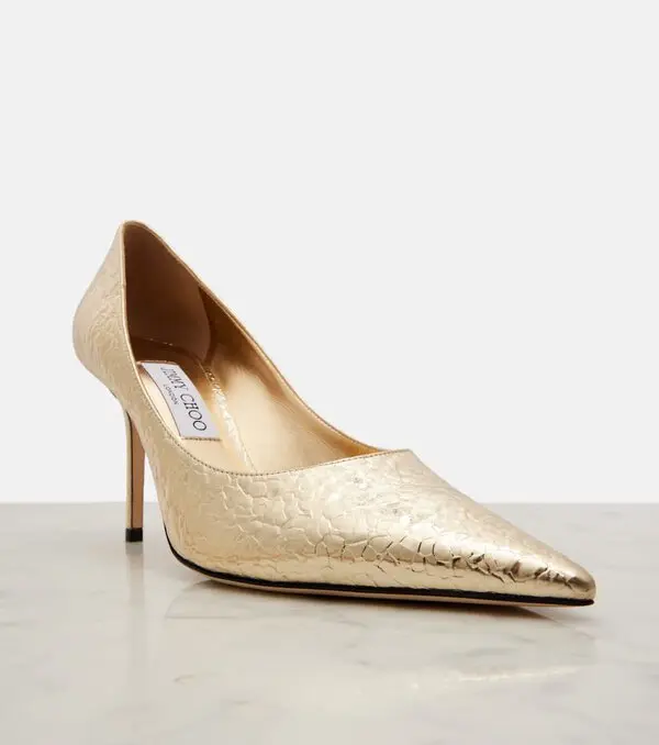 JIMMY CHOO Love 85 Metallic-effect Pumps