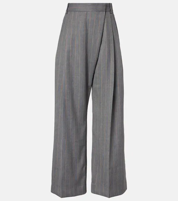 GANNI Pinstriped Wide-leg Trousers