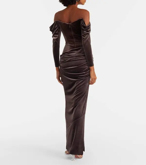 Alex Perry Draped Velvet Gown