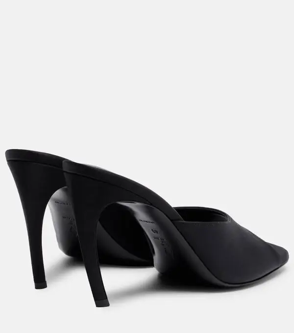 Attico Betta Satin Mules - Black