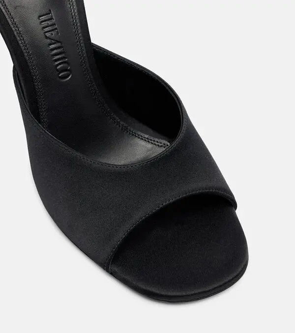 Attico Betta Satin Mules - Black