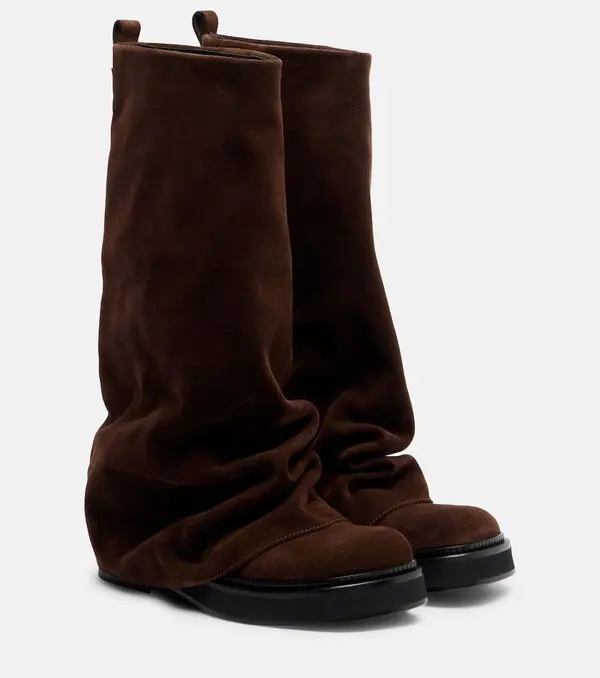 Attico Robin Suede Knee-high Boots - Brown