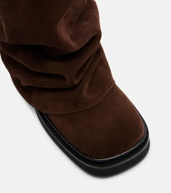 Attico Robin Suede Knee-high Boots - Brown