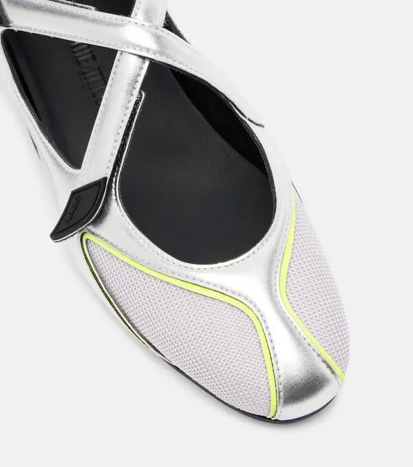 Attico Metallic Ballet Flats - Silver