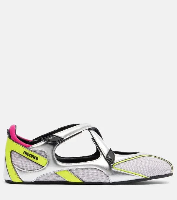 Attico Metallic Ballet Flats - Silver
