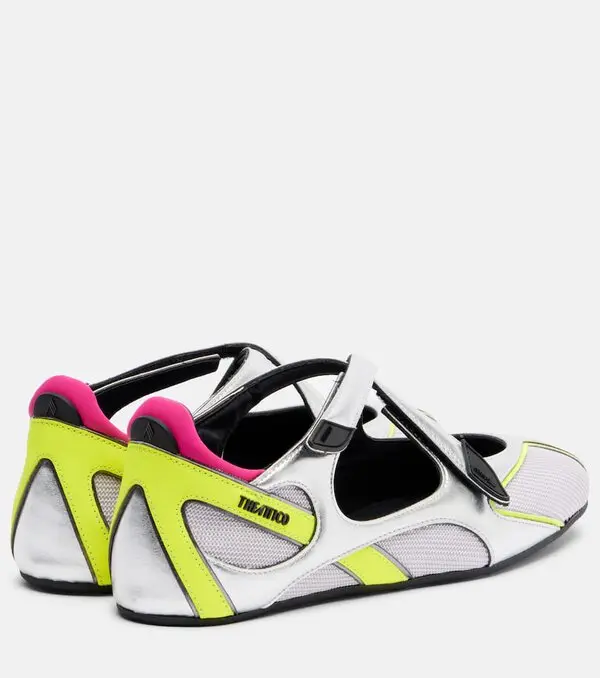 Attico Metallic Ballet Flats - Silver