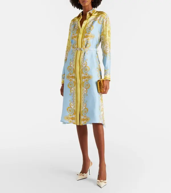 Versace Ribbon 85 Leather Slingback Pumps